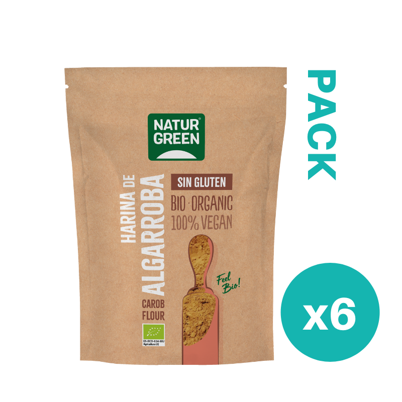 Pack 6x Harina de Algarroba Ecológica 500 g NaturGreen – GreenPlanetShop